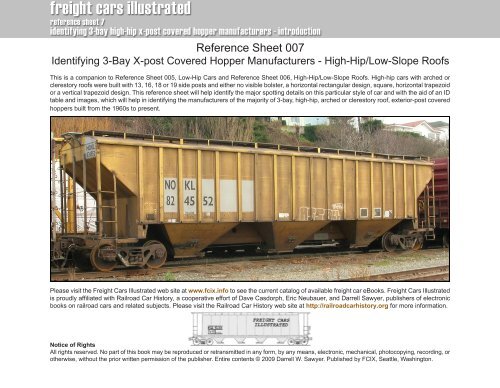 Reference Sheet 007 - Freight Cars Illustrated