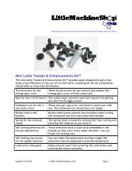 Metric Tap & Clearance Drill Sizes - Little Machine Shop