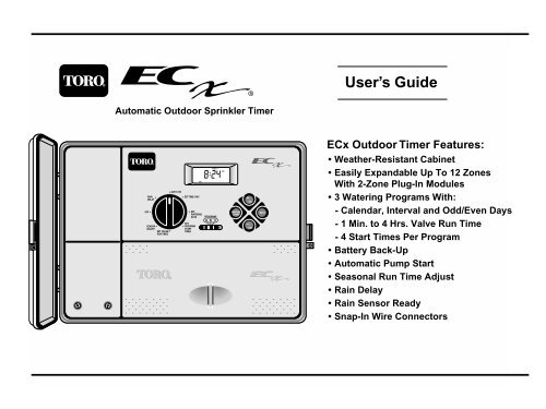 Toro EC-X Outdoor Automatic Sprinkler Timer ... - Irrigation Direct