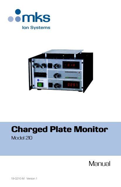 Charged Plate Monitor Model 210 Manual - MHz Electronics, Inc