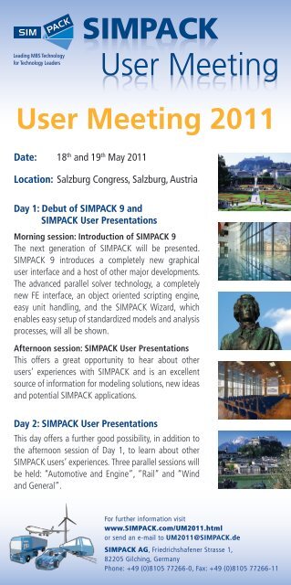 program: 19th May 2011 - Simpack.com