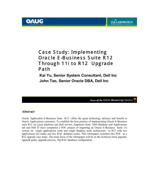 Case Study: Implementing Oracle E-Business Suite R12 Through ...