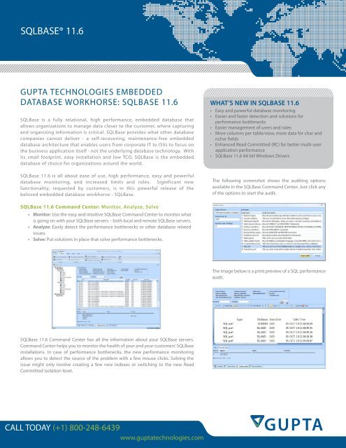 SQLBASEÂ® 11.6 - Gupta Technologies