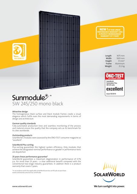SolarWorld Sunmodule SW 245/250 mono black - Rexel Renewable ...