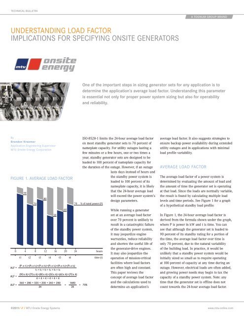 understanding load factor implications for specifying onsite generators
