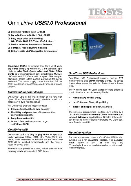 OmniDrive USB2.0 Professional - TecSys GmbH