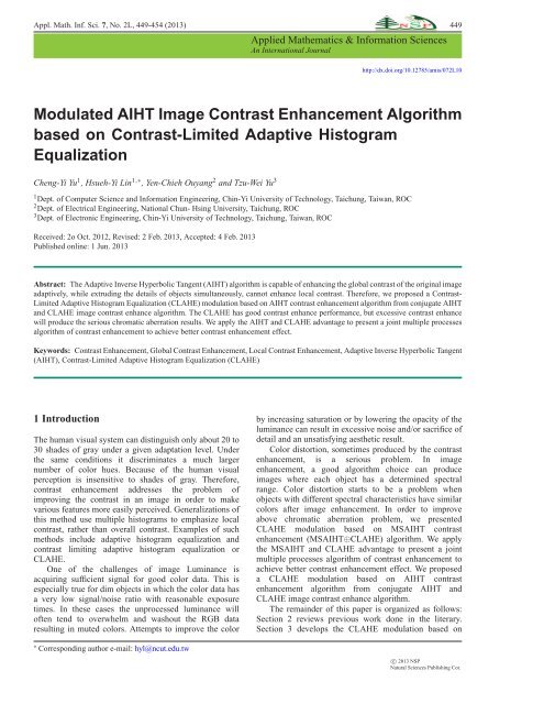 Modulated Aiht Image Contrast Enhancement Algorithm Based On 