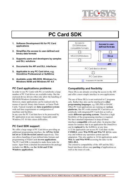 Specification PC Card SDK - TecSys GmbH