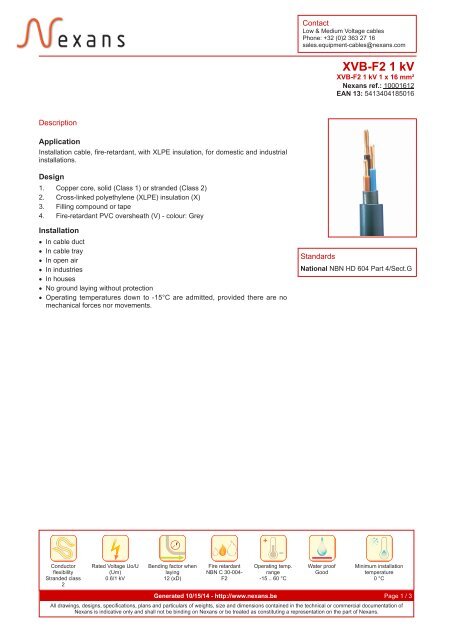 XVB-F2 1 kV - Nexans