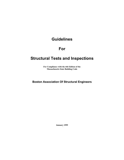 Guidelines For Structural Tests and Inspections