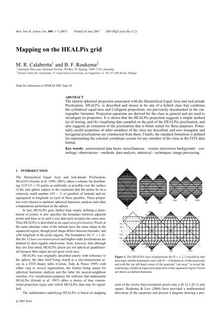 Mapping on the HEALPix grid - Index of