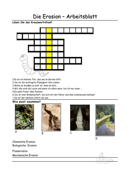 Die Erosion â Arbeitsblatt - edumoodle