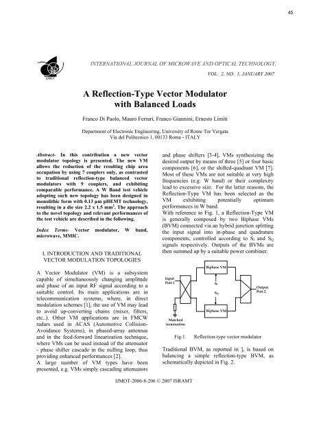 A Reflection-Type Vector Modulator with Balanced Loads - Ijmot.com