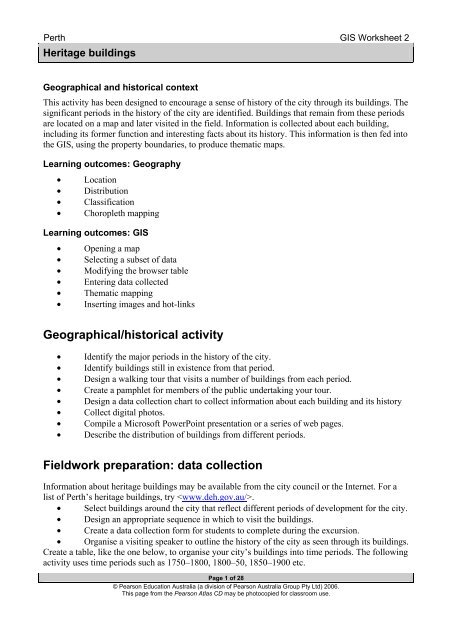 GIS Worksheet 2 - Pearson Australia Media Resources