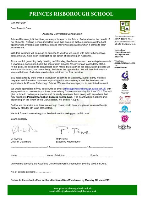 PRINCES RISBOROUGH SCHOOL