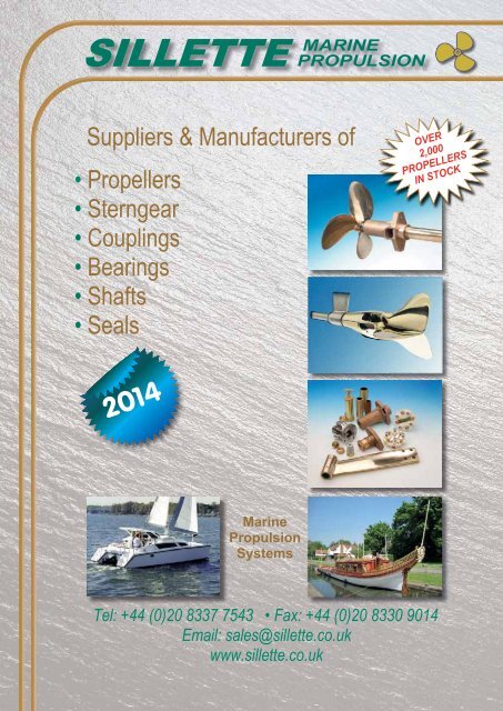 Propellers • Sterngear • Couplings • Bearings - Sillette-Sonic Ltd.