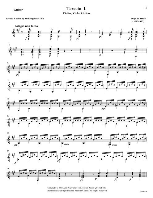 Terceto I (Diego de Araciel) - Just Classical Guitar Club