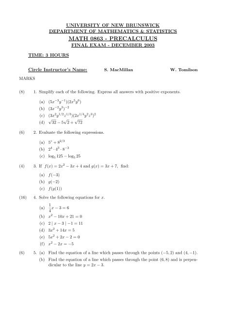 Precalculus Precalculus, 4th Edition | Wiley