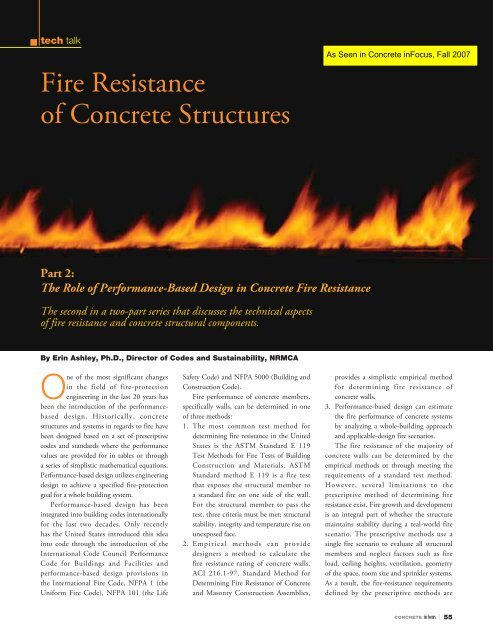 Fire Resistance of Concrete Structures