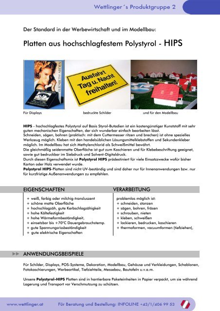 Platten aus hochschlagfestem Polystyrol - HIPS - WETTLINGER ...