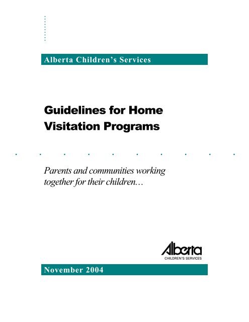 Guidelines for Home Visitation Programs - Early Childhood ...