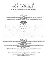 3 COURSE DINNER MENU - Boathouse