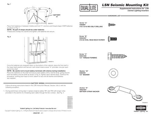 LSN Seismic Mounting Kit Instructions - Dual-Lite