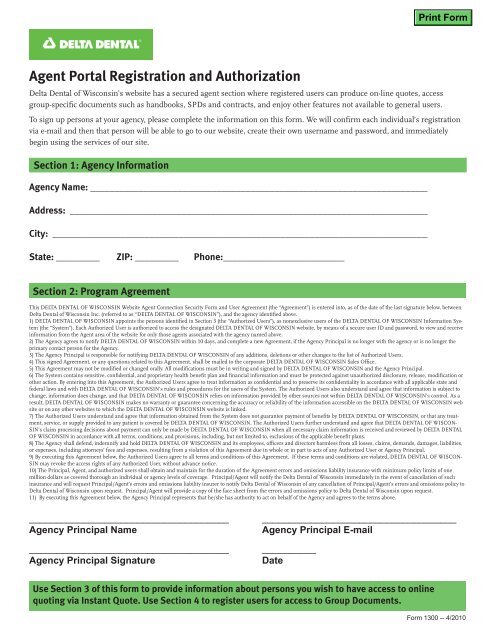 to download our Agent Portal Registration and Authorization form.
