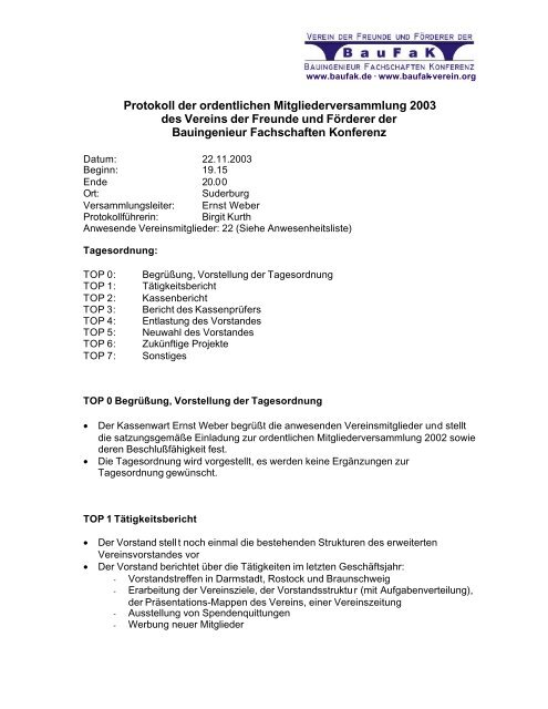 Mitgliederversammlung Protokoll Protokoll Der LAG