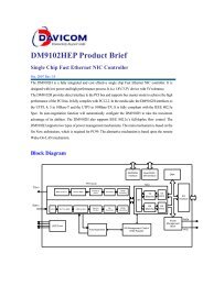 DM9000BEP Product Brief - Davicom Semiconductor Inc.