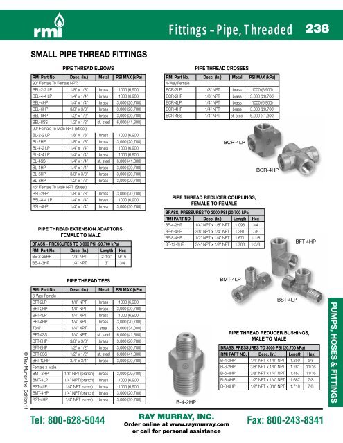 Fittings â Pipe, Threaded - Ray Murray Inc.