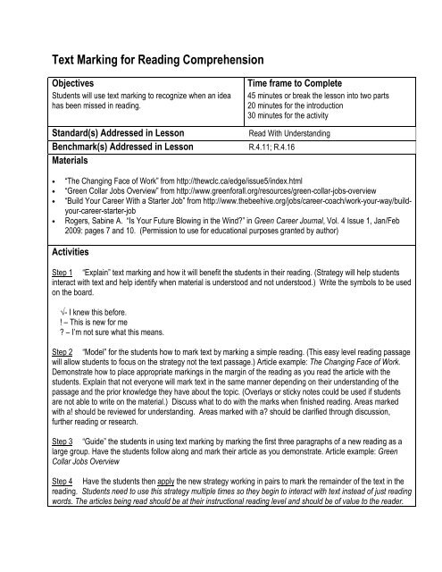 Text Marking for Reading Comprehension