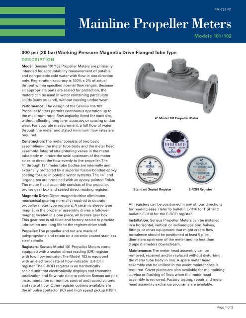 Mainline Propeller Meters - Sensus