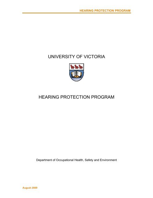 Hearing Protection Program Manual - Occupational Health and Safety