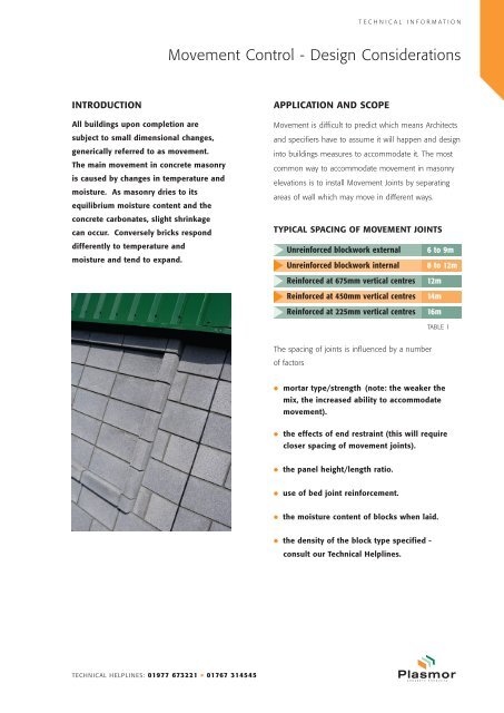 Movement Control - Design Considerations - Plasmor