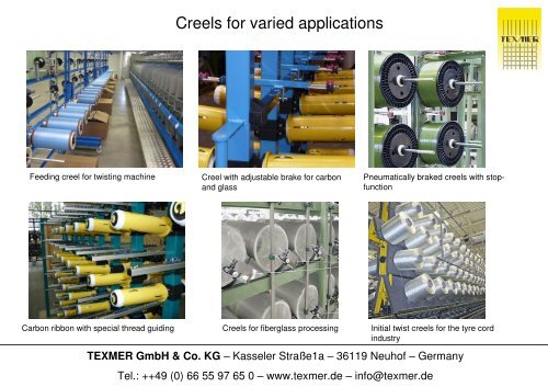 Creels for varied applications - Texmer GmbH