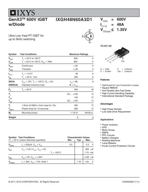 datasheet: pdf - IXYS Power - IXYS Corporation