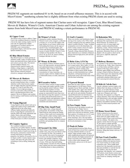 PRIZM NE Segments - Tetrad