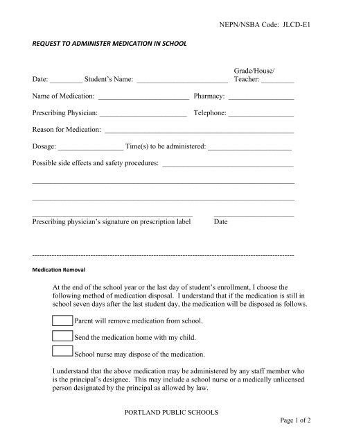 JLCD-E1 - Request to Administer Medication in School.pdf