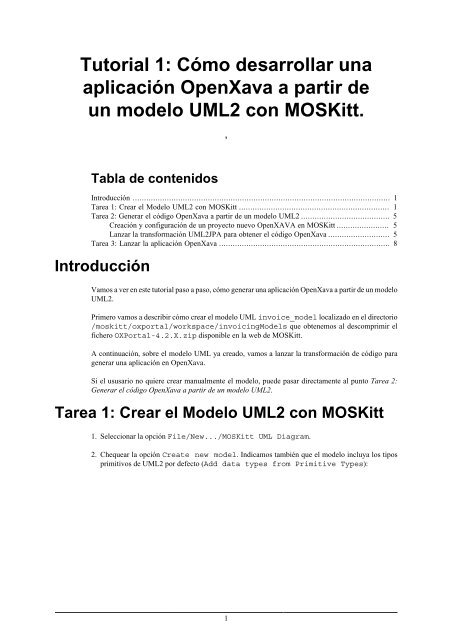 Tutorial 1: CÃ³mo desarrollar una aplicaciÃ³n OpenXava a ... - MOSKitt