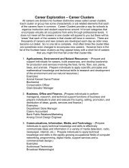 The 16 Career Clusters - Career Planning