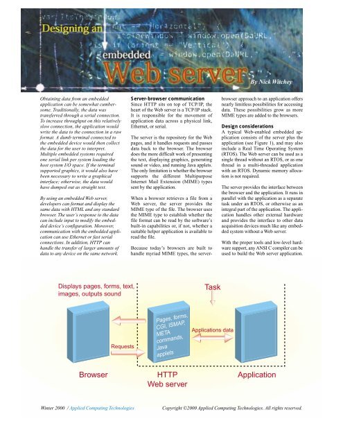Designing An Embedded Web Server Embedded Computing Design