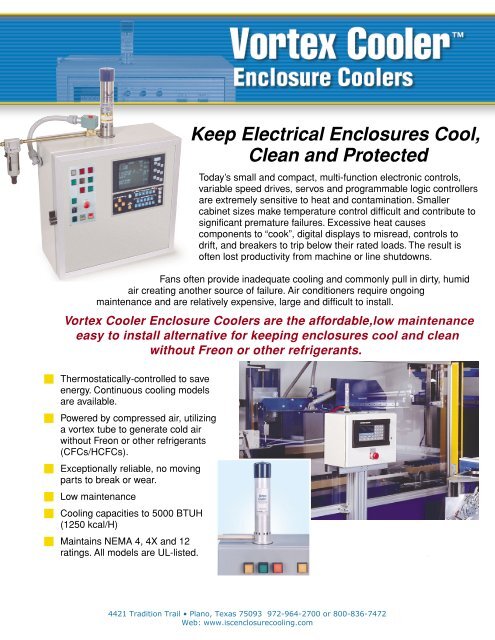 Vortex Cooler Brochure - ISC Enclosure Cooling