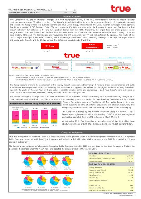 True Factsheet - 1Q13.pub - True Corporation Public Company ...