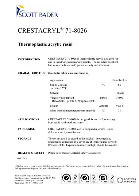 Data Sheet Crestacryl 71-8026 - Scott Bader