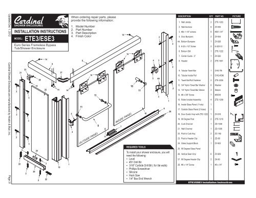 Cardinal Installation Instructions - 31-32 - ETE3 ... - Cardinal Shower