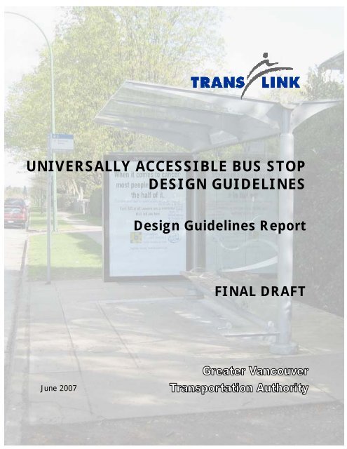 universally accessible bus stop design guidelines - City of Surrey