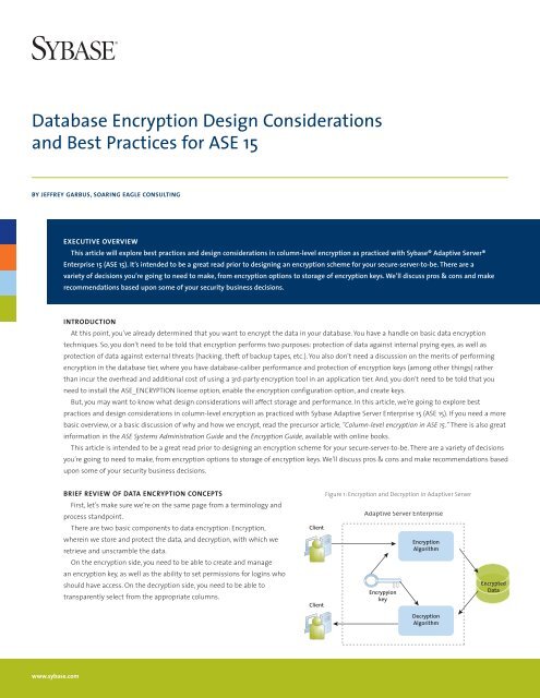 Database Encryption Design Considerations And Best Sybase 0981