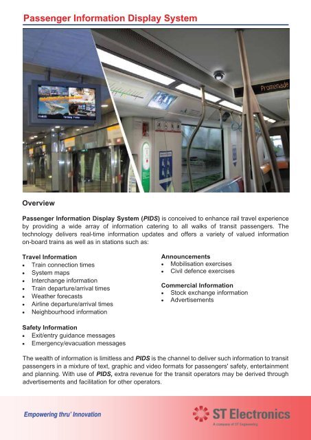 Passenger Information Display System - ST Electronics