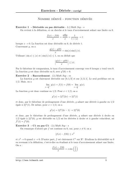 CorrigÃ©s - Bibmath